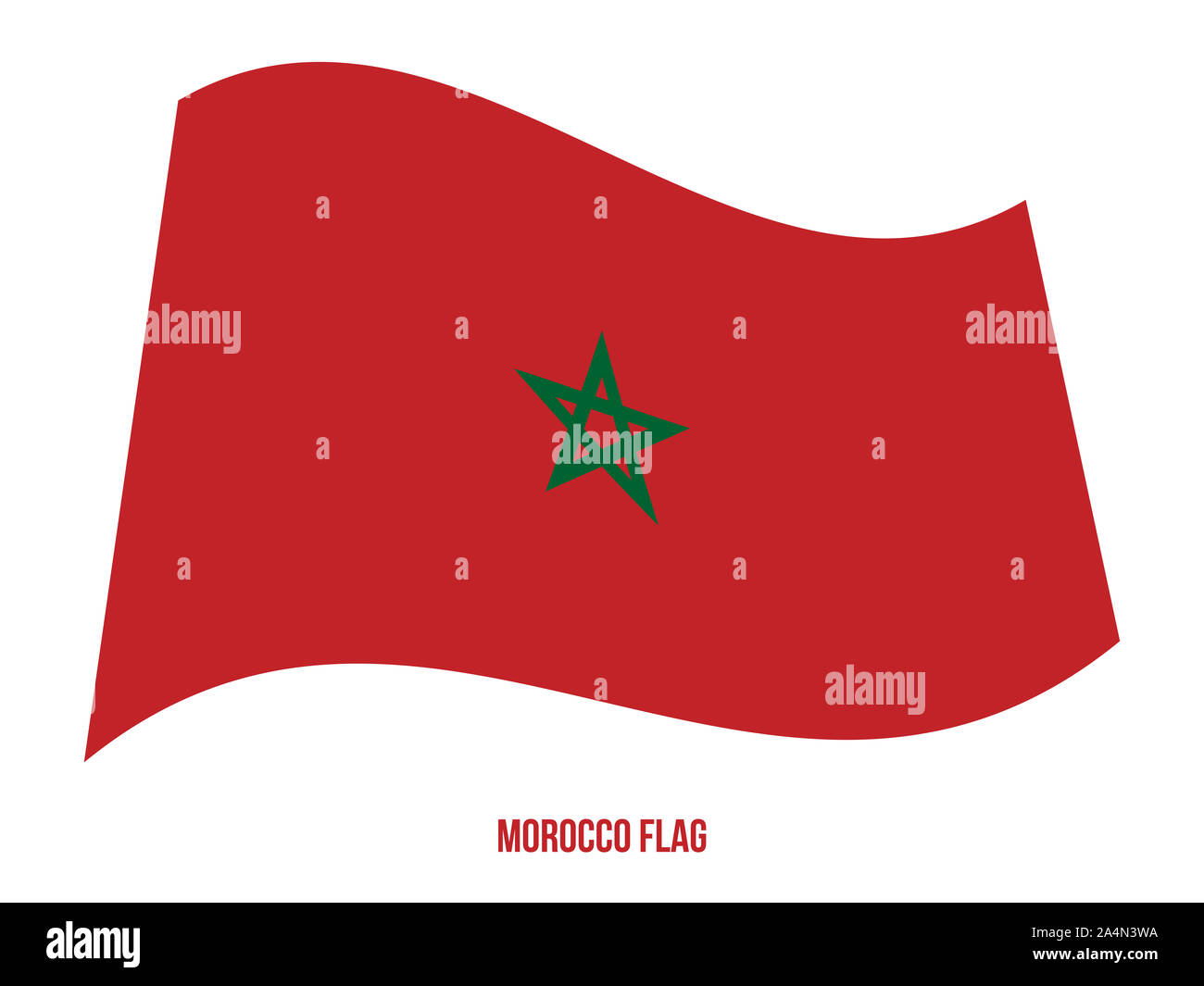 Morocco Flag Waving Vector Illustration on White Background. Morocco ...