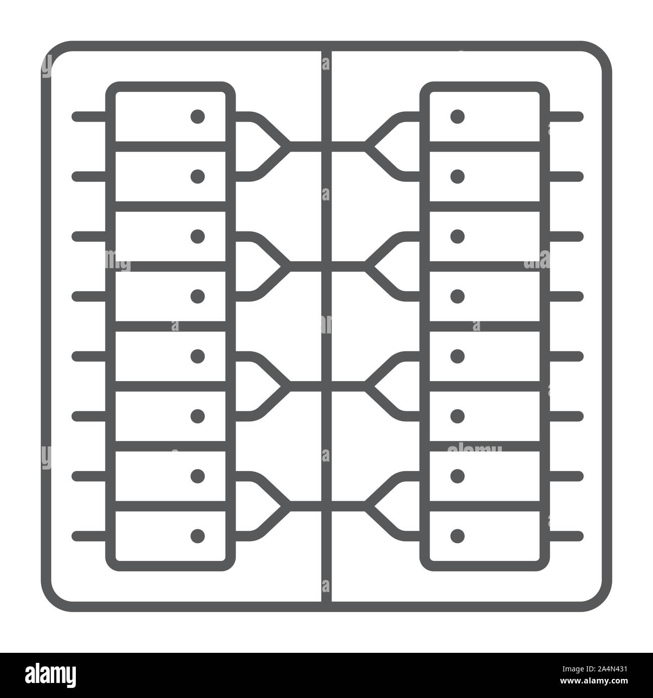 Server thin line icon, technology and system, data center sign, vector ...
