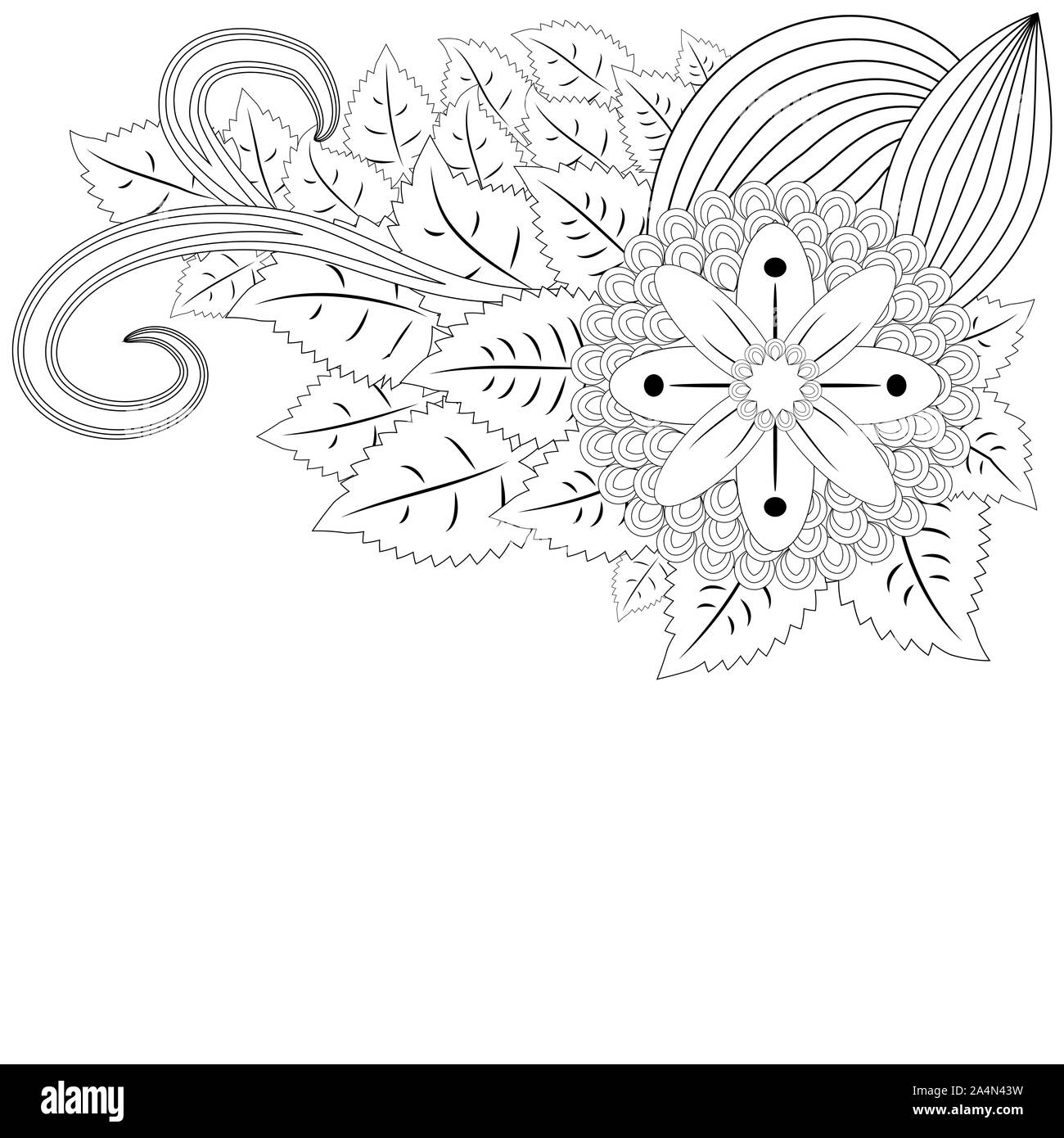 Abstract hand drawn zentangle style frame. Doodle art decorative border ...