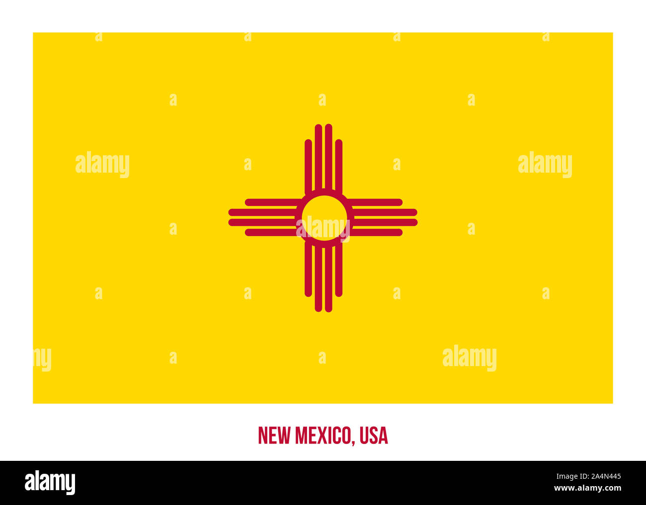 New Mexico (USA State) Flag Vector Illustration on White Background ...