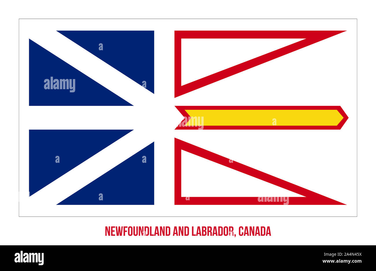 Newfoundland and Labrador Flag Vector Illustration on White Background ...