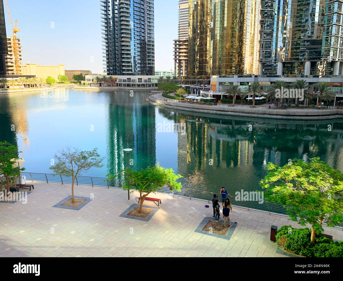 Dubai / UAE - October 15, 2019: View of Jumeirah Lakes Towers district ...