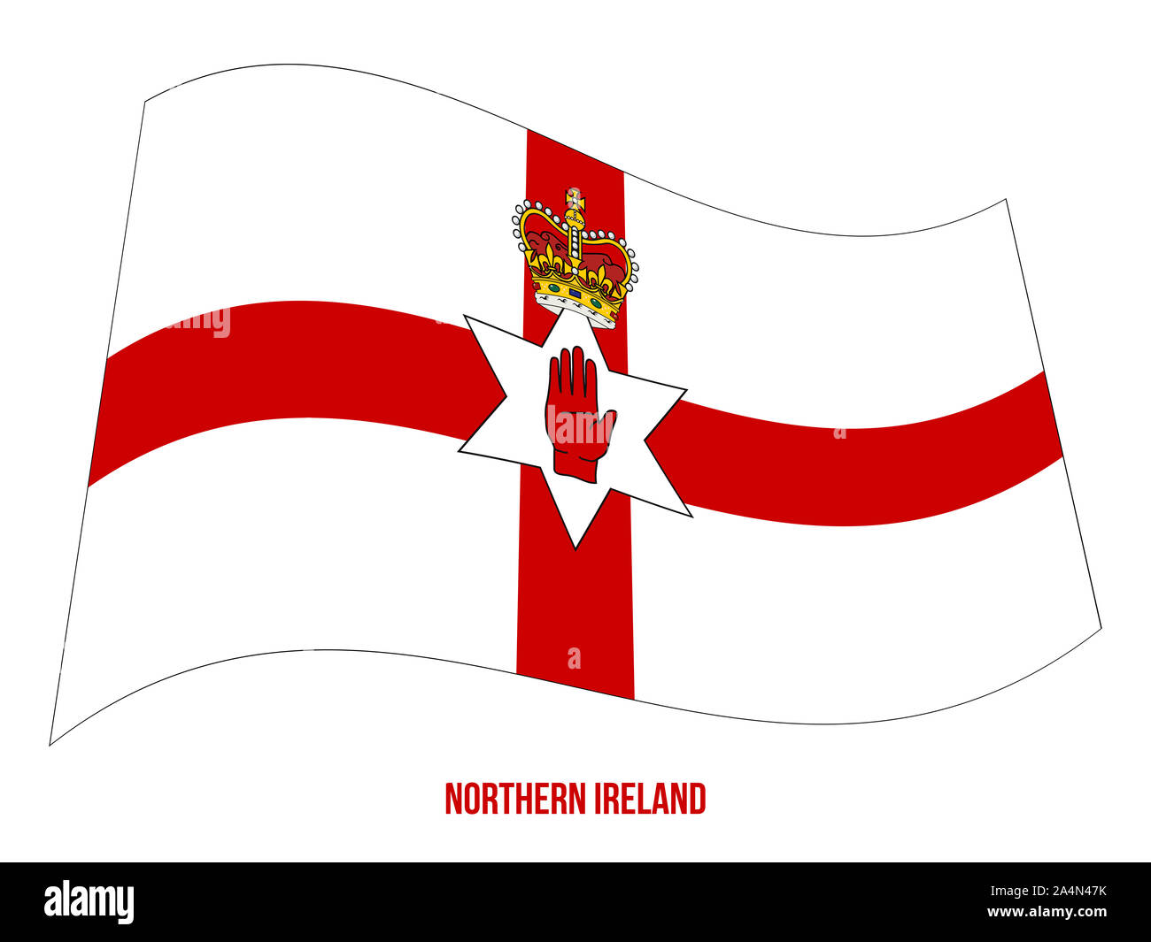Northern Ireland Flag Waving Vector Illustration on White Background ...