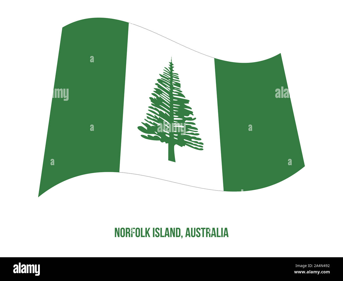 Norfolk Island Flag Waving Vector Illustration on White Background ...