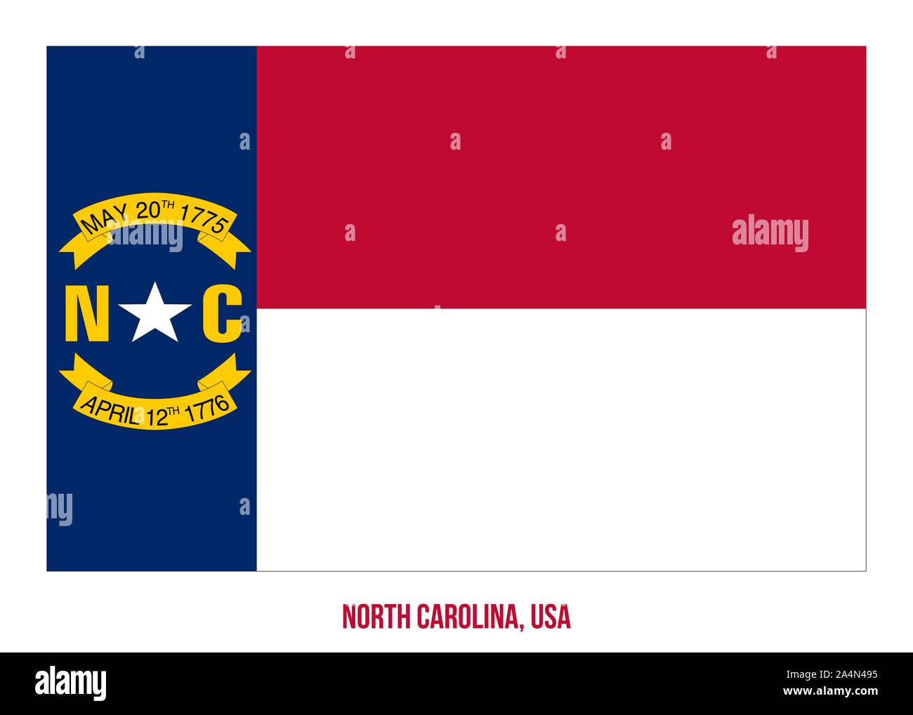 North Carolina (USA State) Flag Vector Illustration on White Background ...