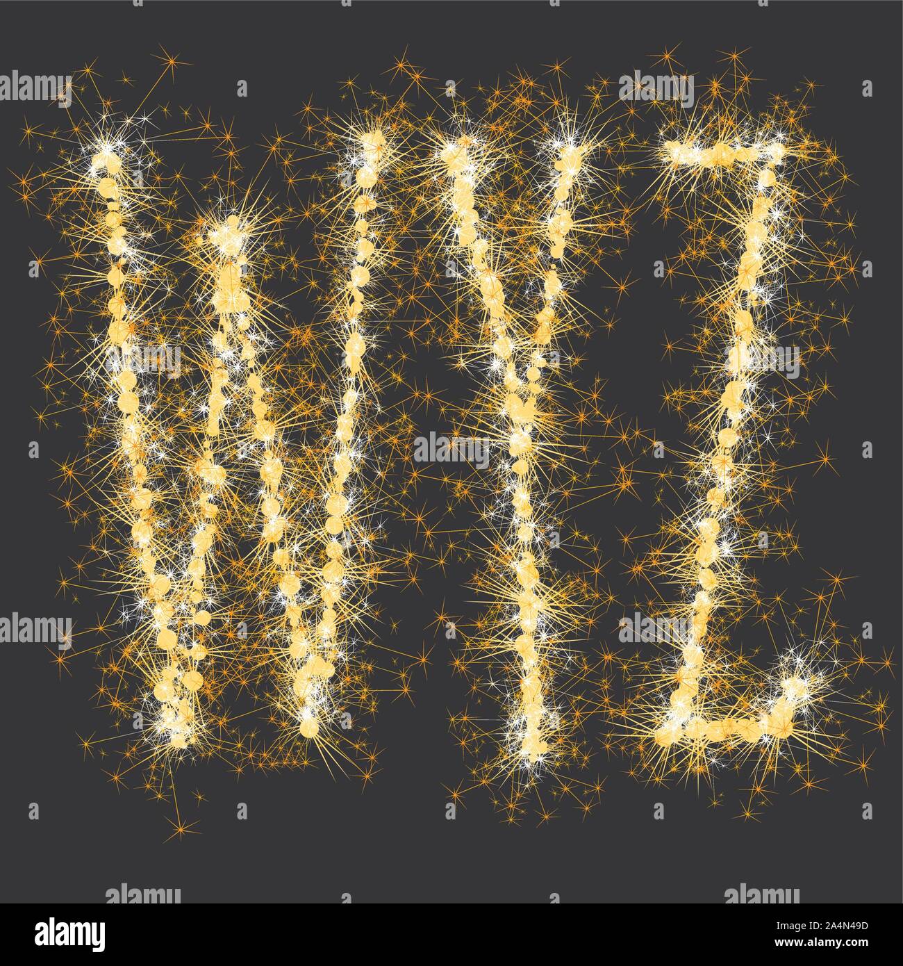 golden glittering sparks leters set Stock Vector Image & Art - Alamy