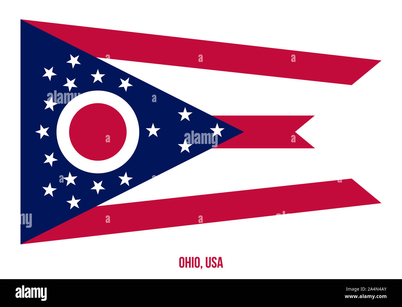 Ohio (USA State) Flag Vector Illustration on White Background. Flag of ...