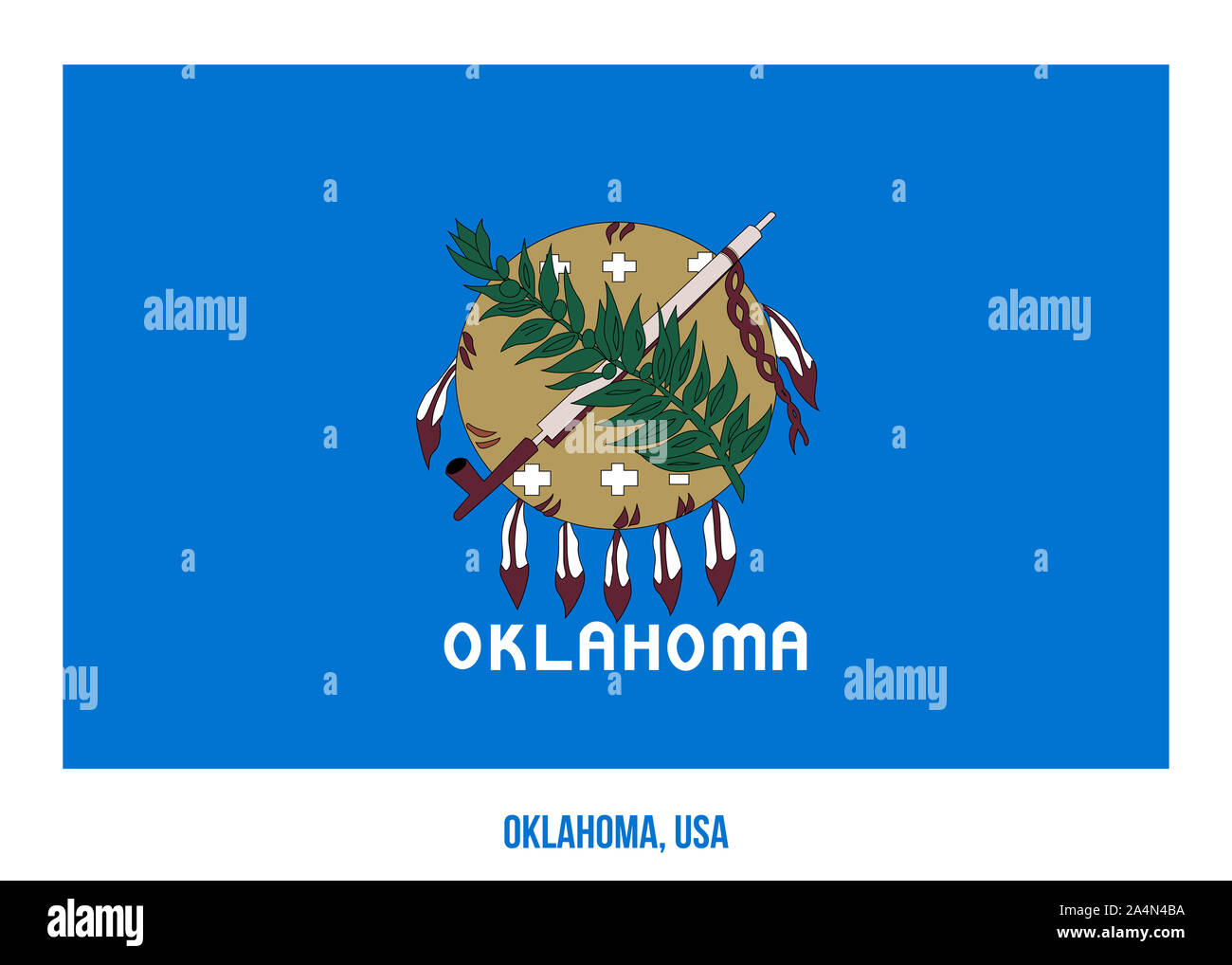 Oklahoma Flag Vector Illustration on White Background. Flag of the ...