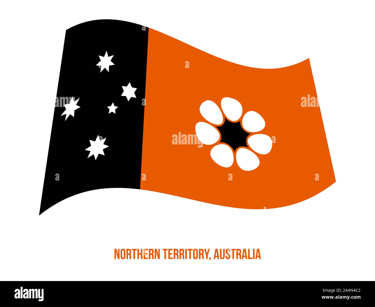 Northern Territory (NT) Flag Waving Vector Illustration on White ...