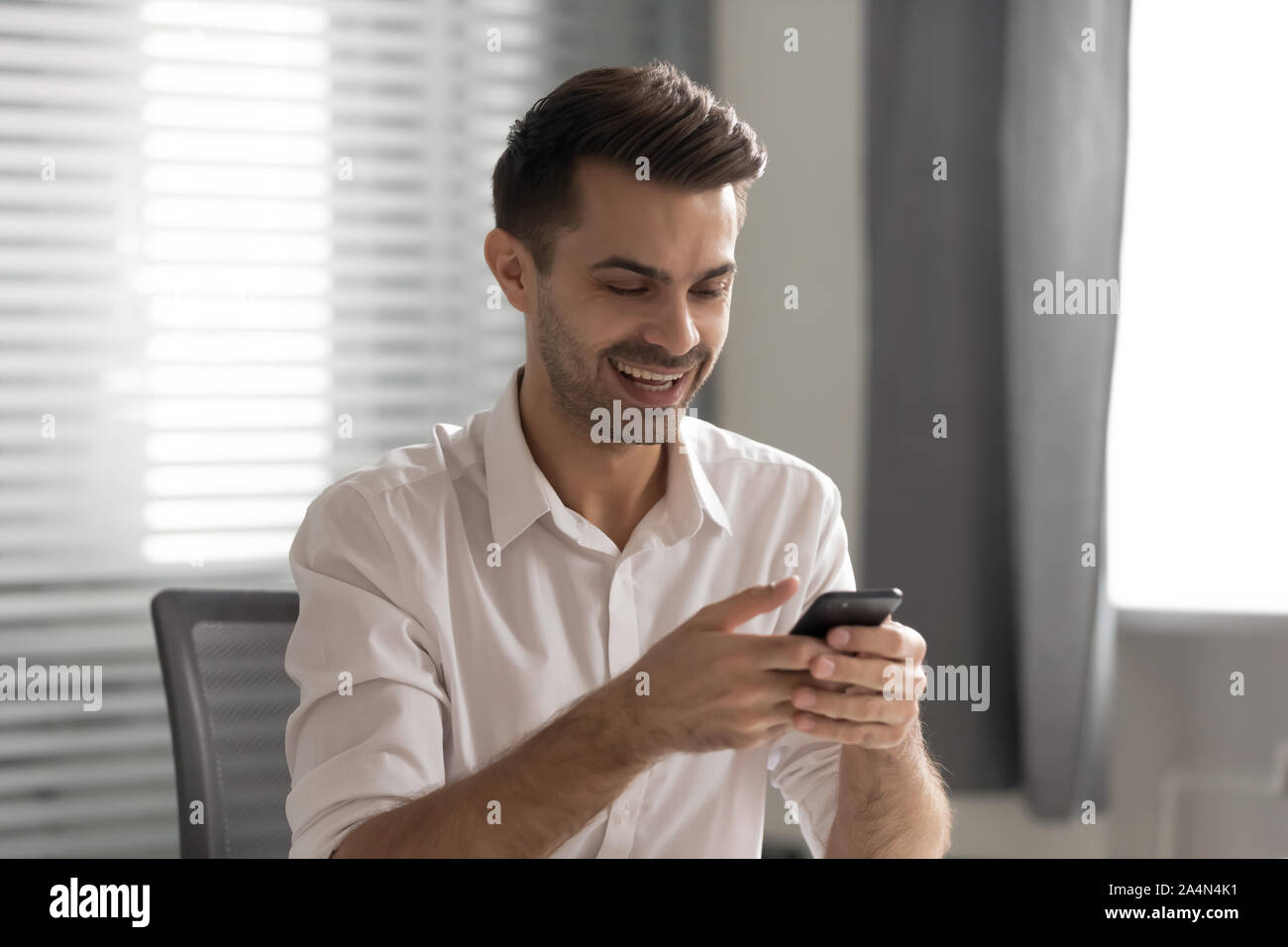 Happy employee technology concept hi-res stock photography and images ...