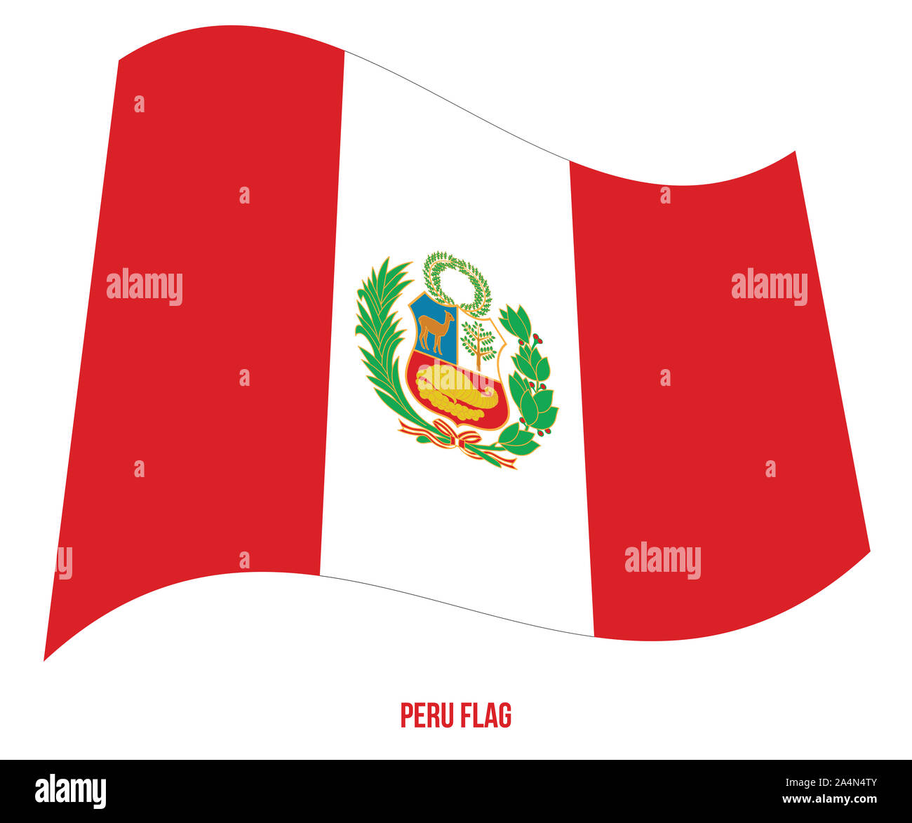 Peru Flag Waving Vector Illustration on White Background. Peru National ...