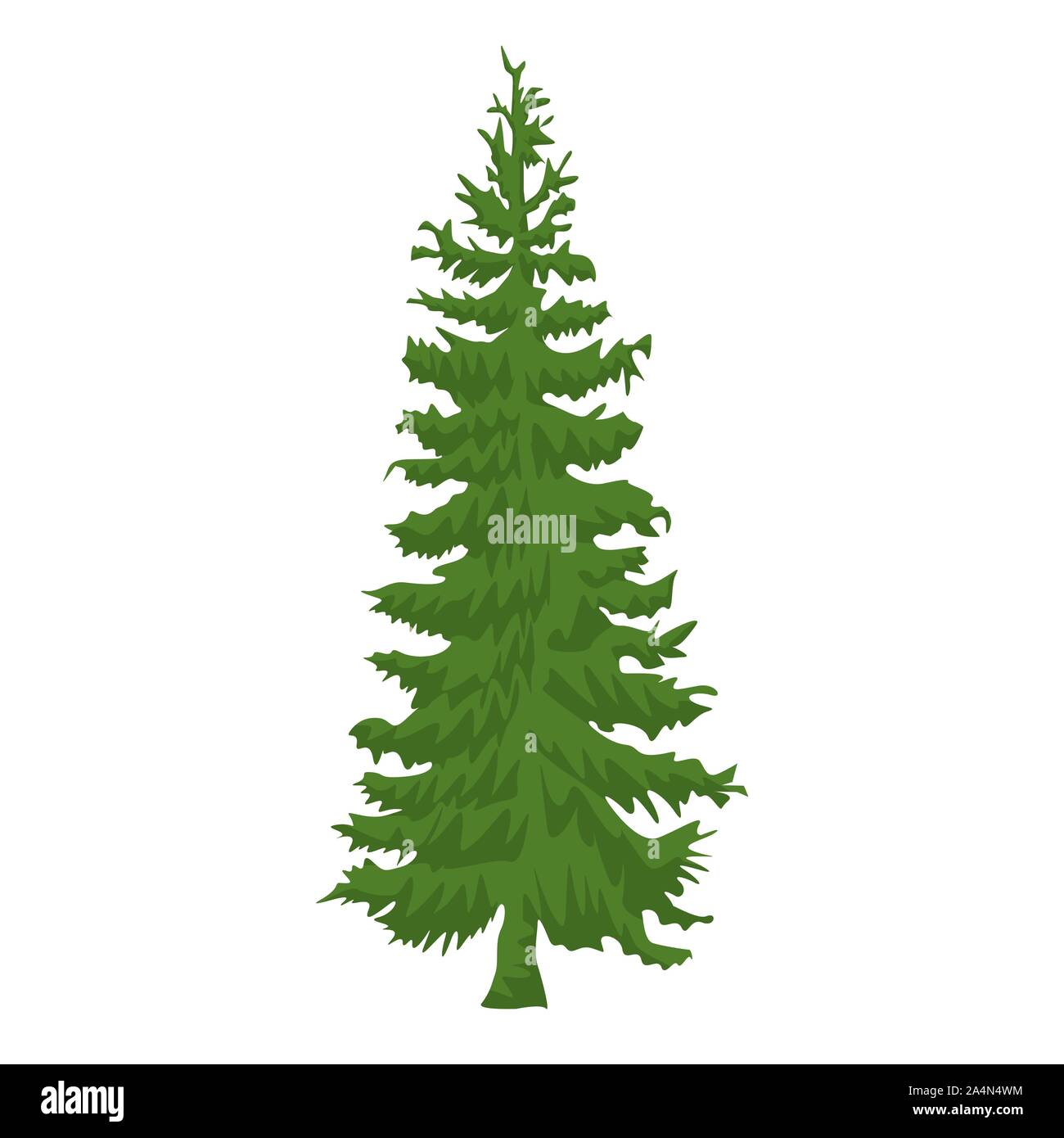 Hand drawn Fir tree with for your design. Cartoon style hand drawn ...
