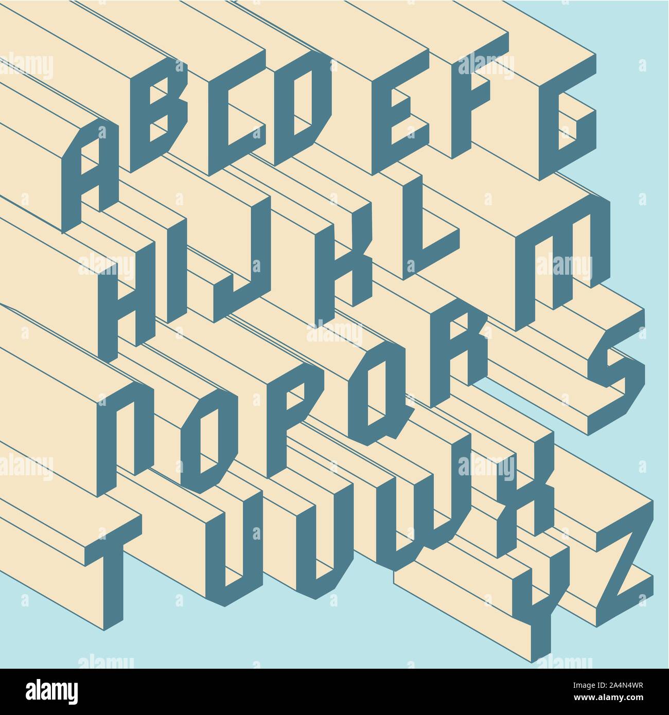 Isometric Letters A Z