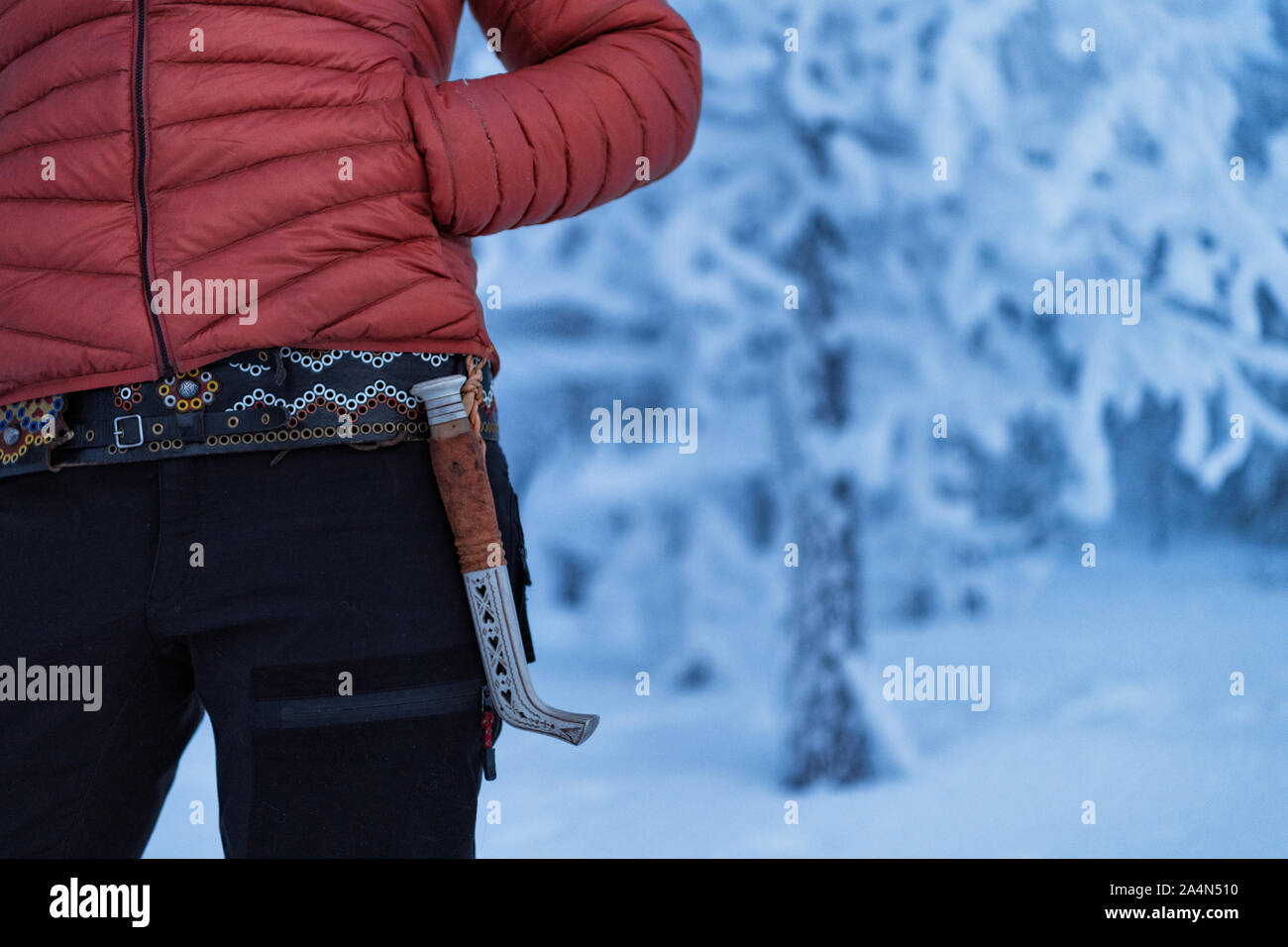 Woman with Sami knife Stock Photo - Alamy