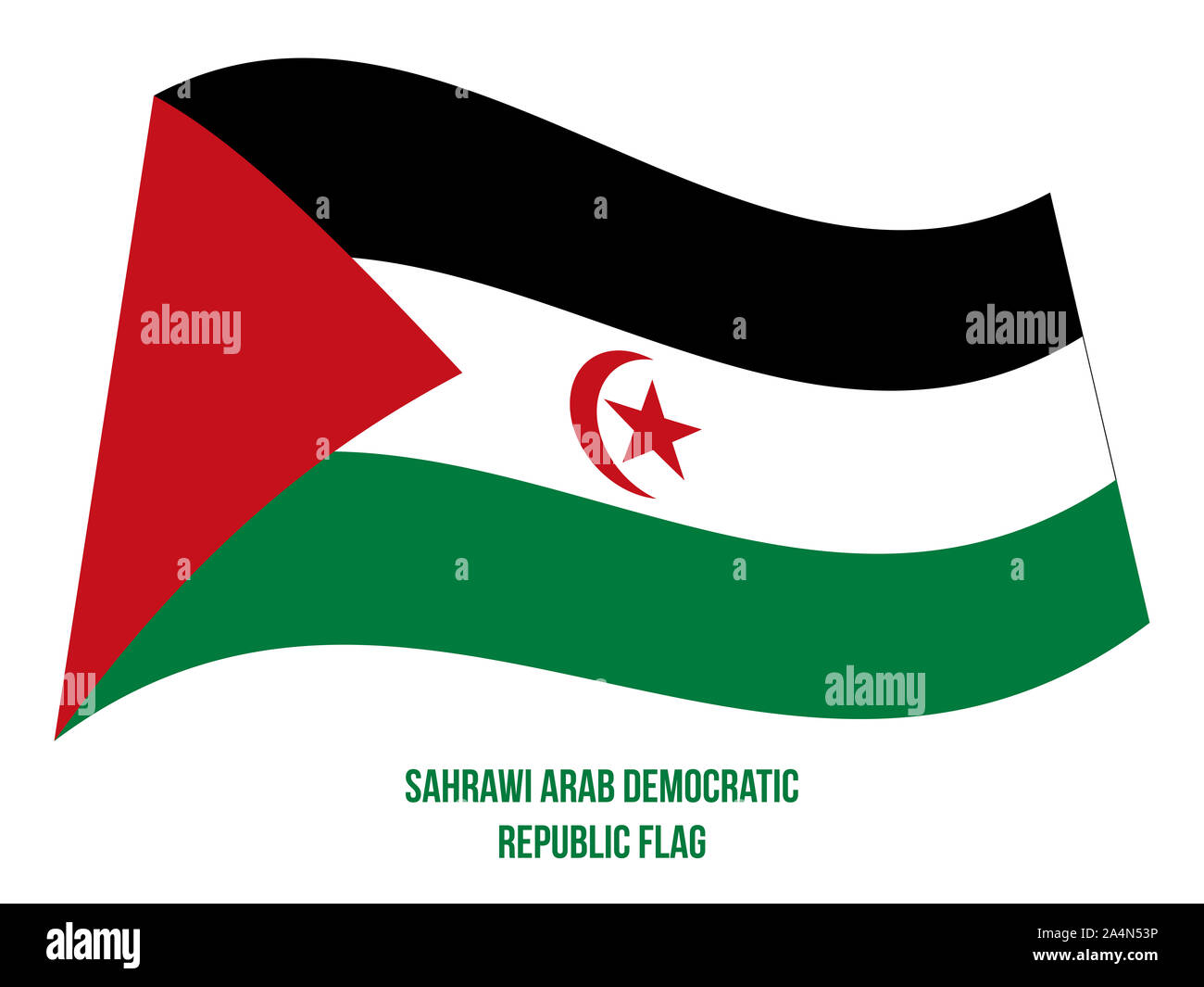 Sahrawi Arab Democratic Republic Flag Waving Vector Illustration on ...