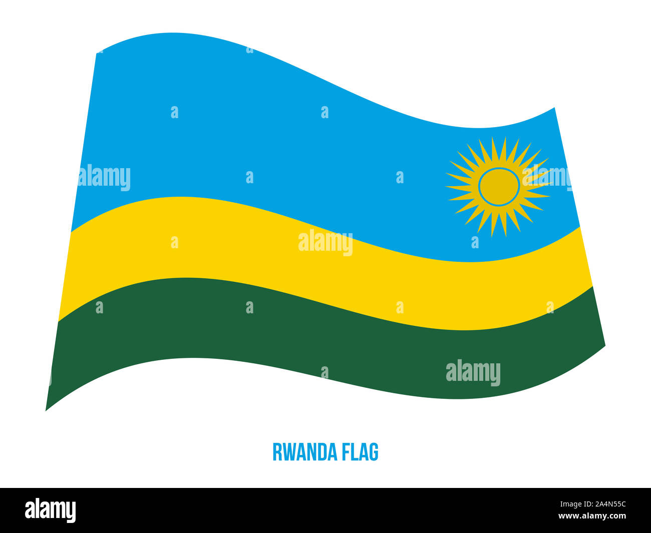 Rwanda Flag Waving Vector Illustration On White Background Rwanda