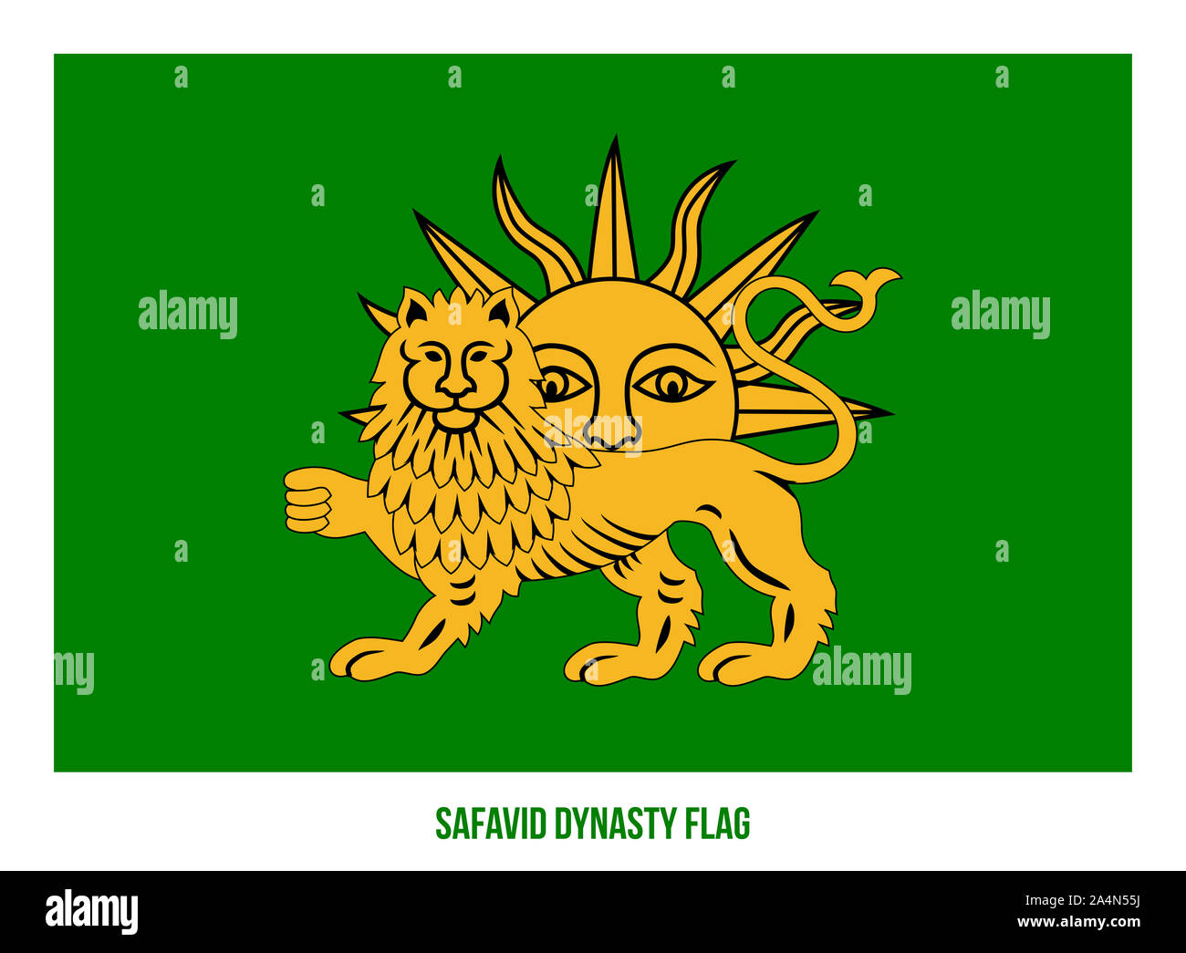 Safavid Dynasty (1501-1736) Flag Waving Vector Illustration on White ...