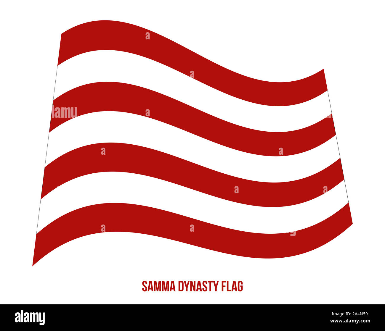 Samma Dynasty (1351-1524) Flag Waving Vector Illustration on White ...