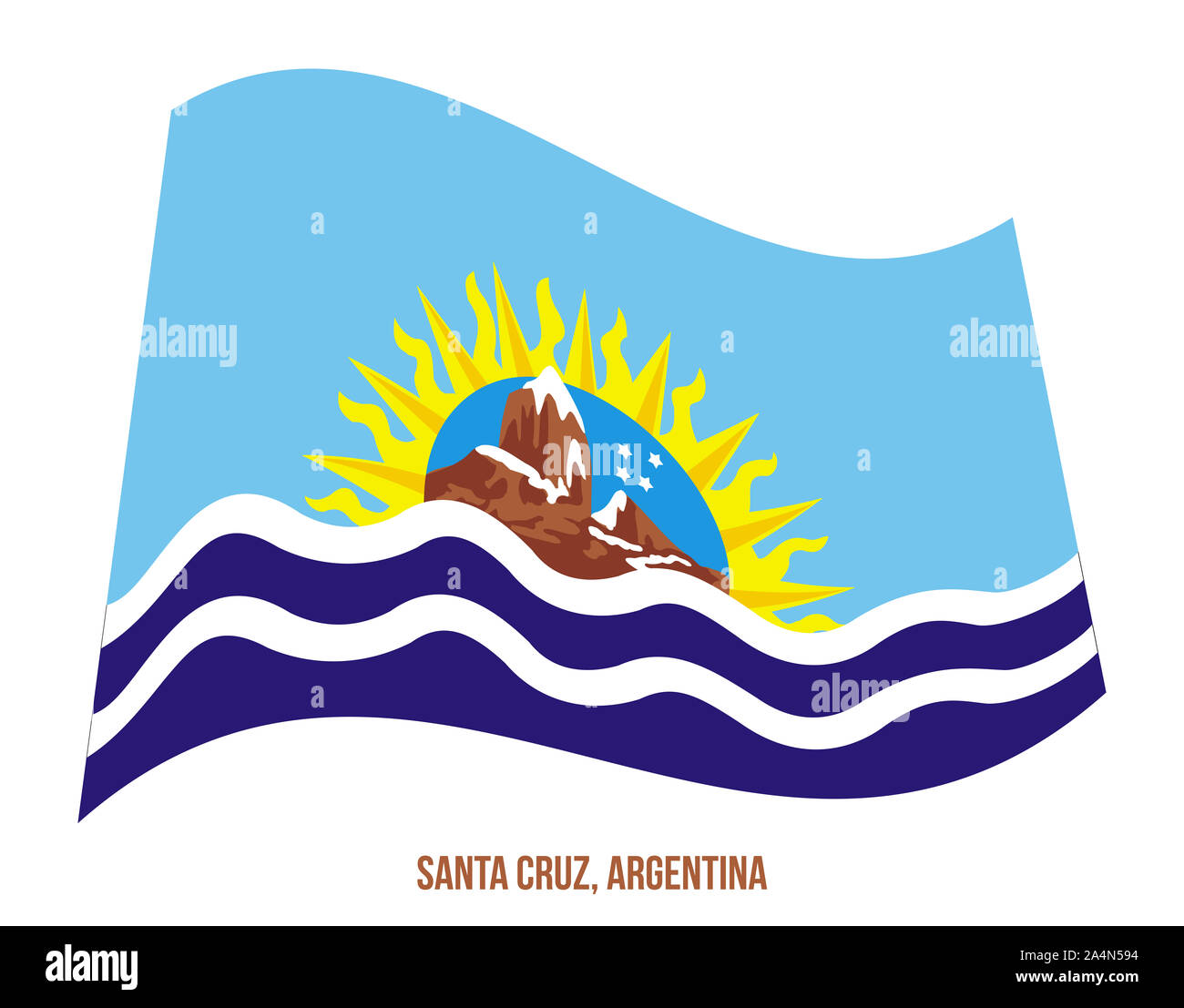 Santa Cruz Flag Waving Vector Illustration on White Background. Flag of ...