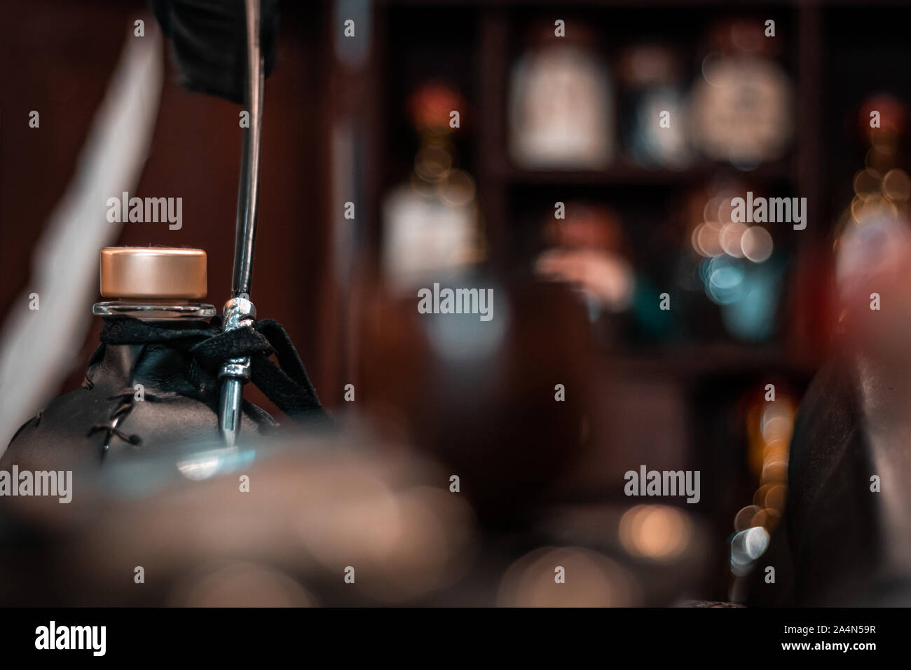 Victorian and steampunk inspired writing set. Old inkwell and quill pen ...