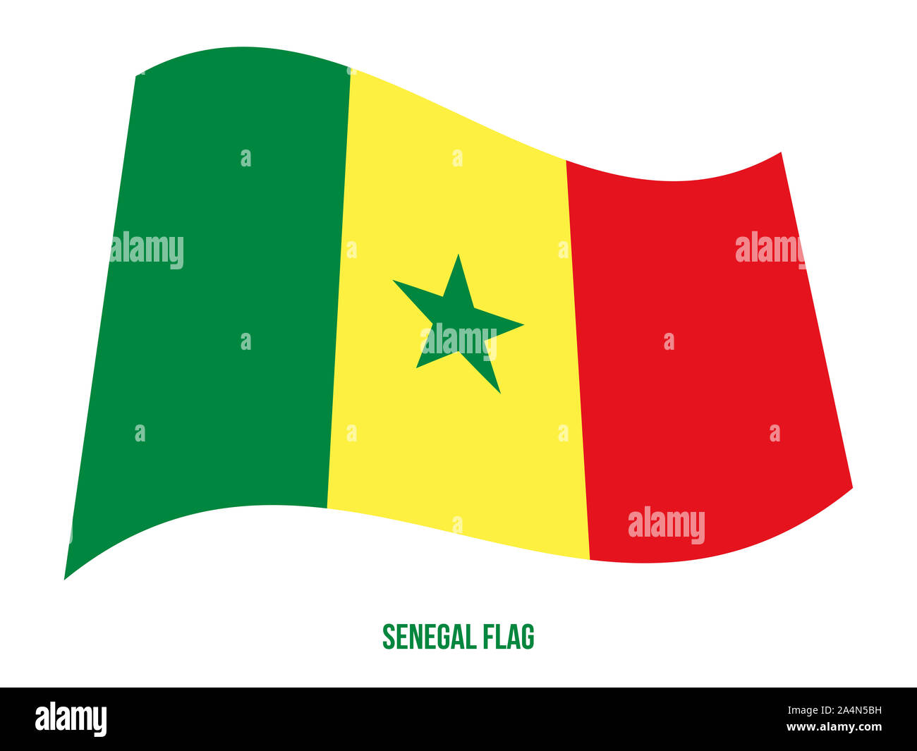 Senegal Flag Waving Vector Illustration on White Background. Senegal ...