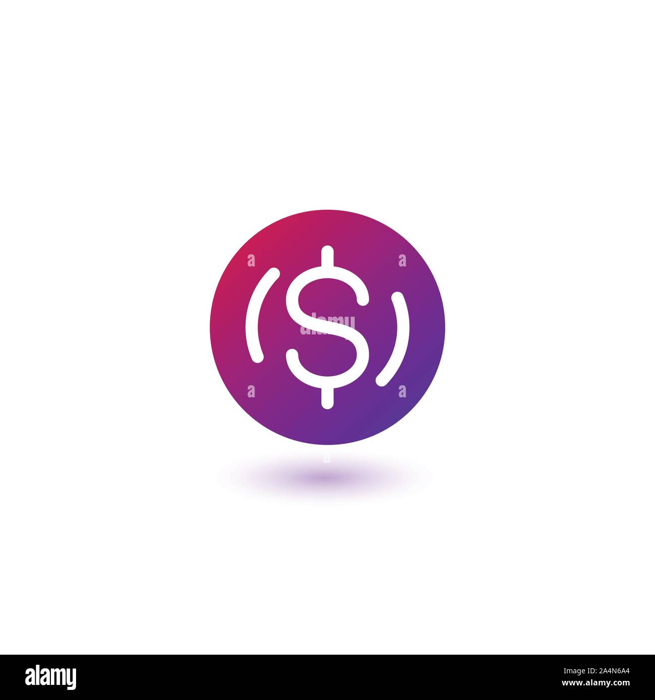 Dollar sign in purple button. Stock Vector illustration isolated Stock ...