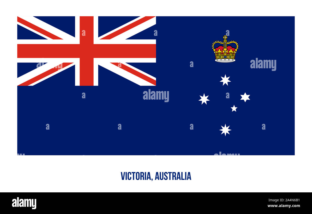 Victoria (Vic) Flag Vector Illustration on White Background. States ...