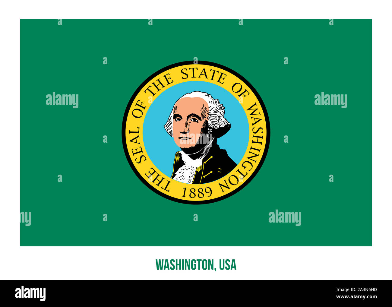 Washington (USA State) Flag Vector Illustration on White Background ...
