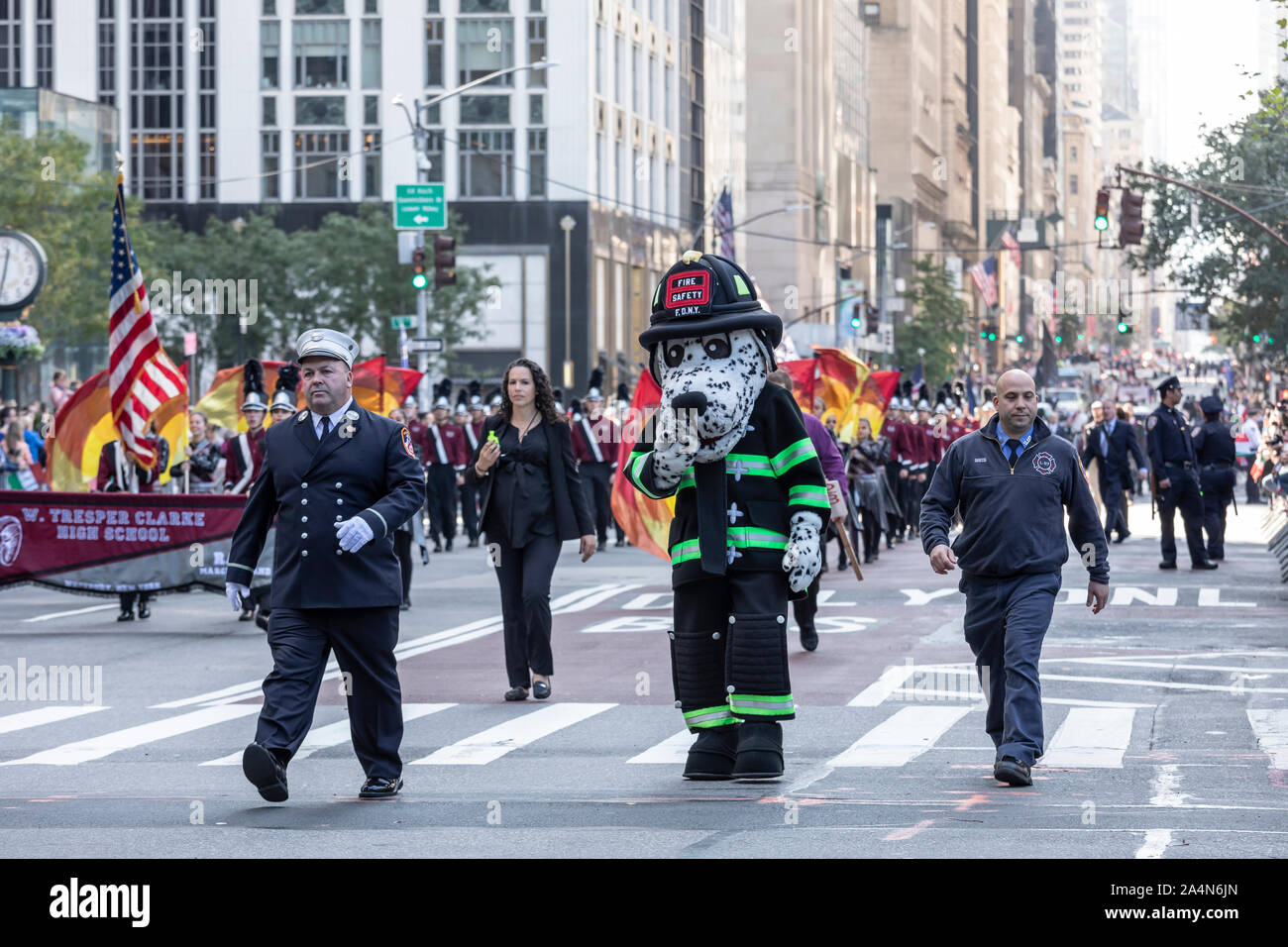 New York, NY, USA - October 14, 2019: New York Fire Department mascot ...