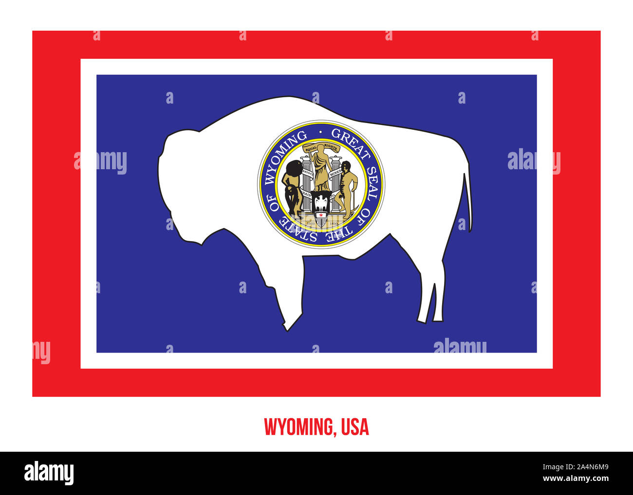Wyoming (USA State) Flag Vector Illustration on White Background. Flag ...