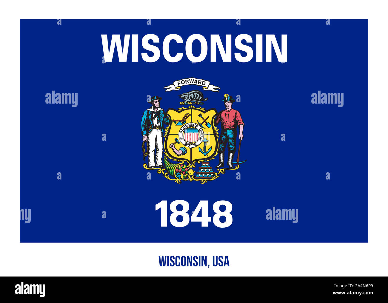 Wisconsin (USA State) Flag Vector Illustration on White Background ...
