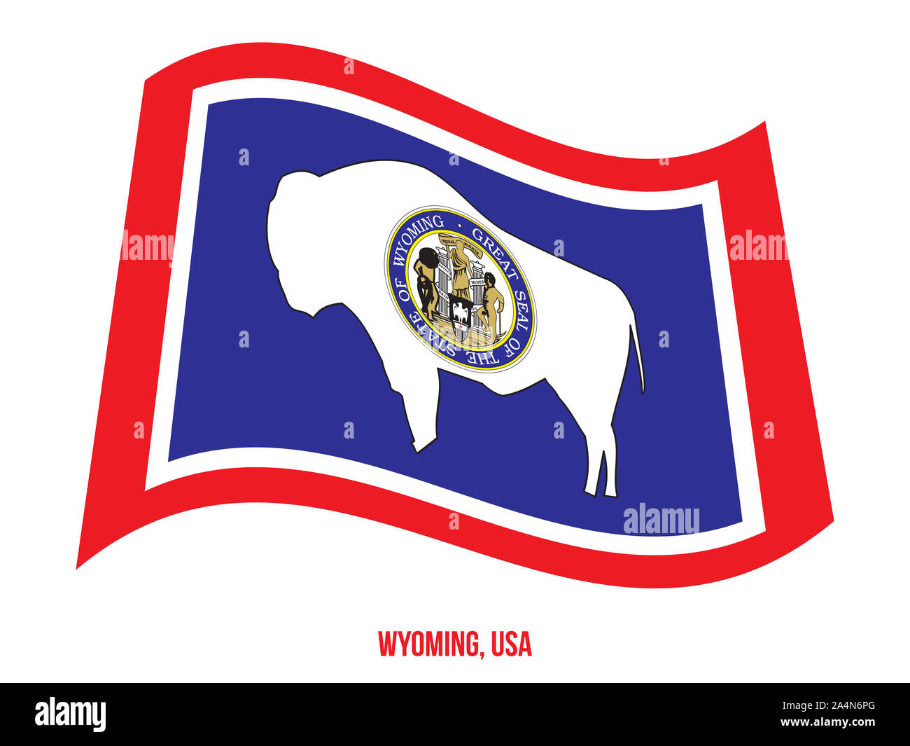 Wyoming (USA State) Flag Waving Vector Illustration on White Background ...