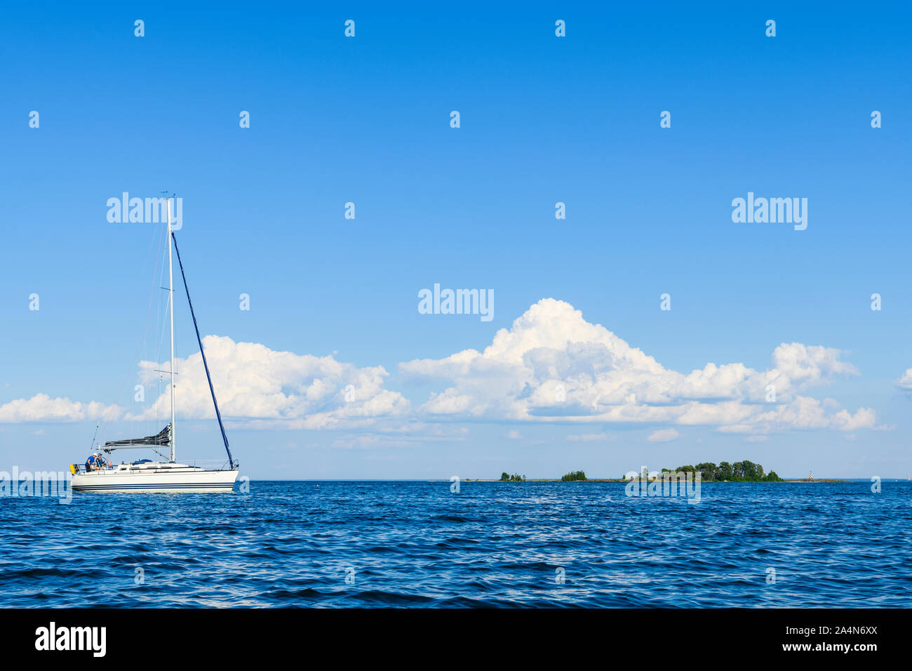 Sailboat on sea Stock Photo - Alamy
