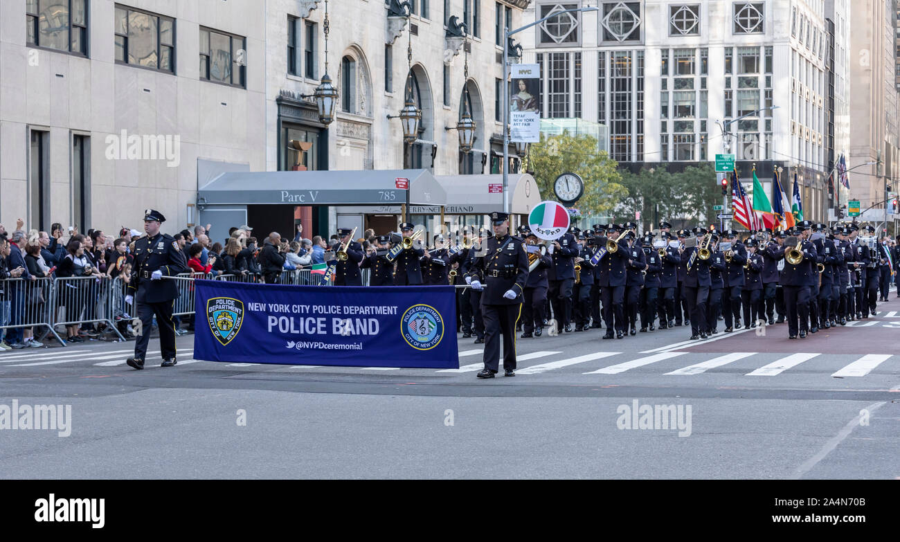 New York, NY, USA - October 14, 2019: Police Band of NYC Police ...