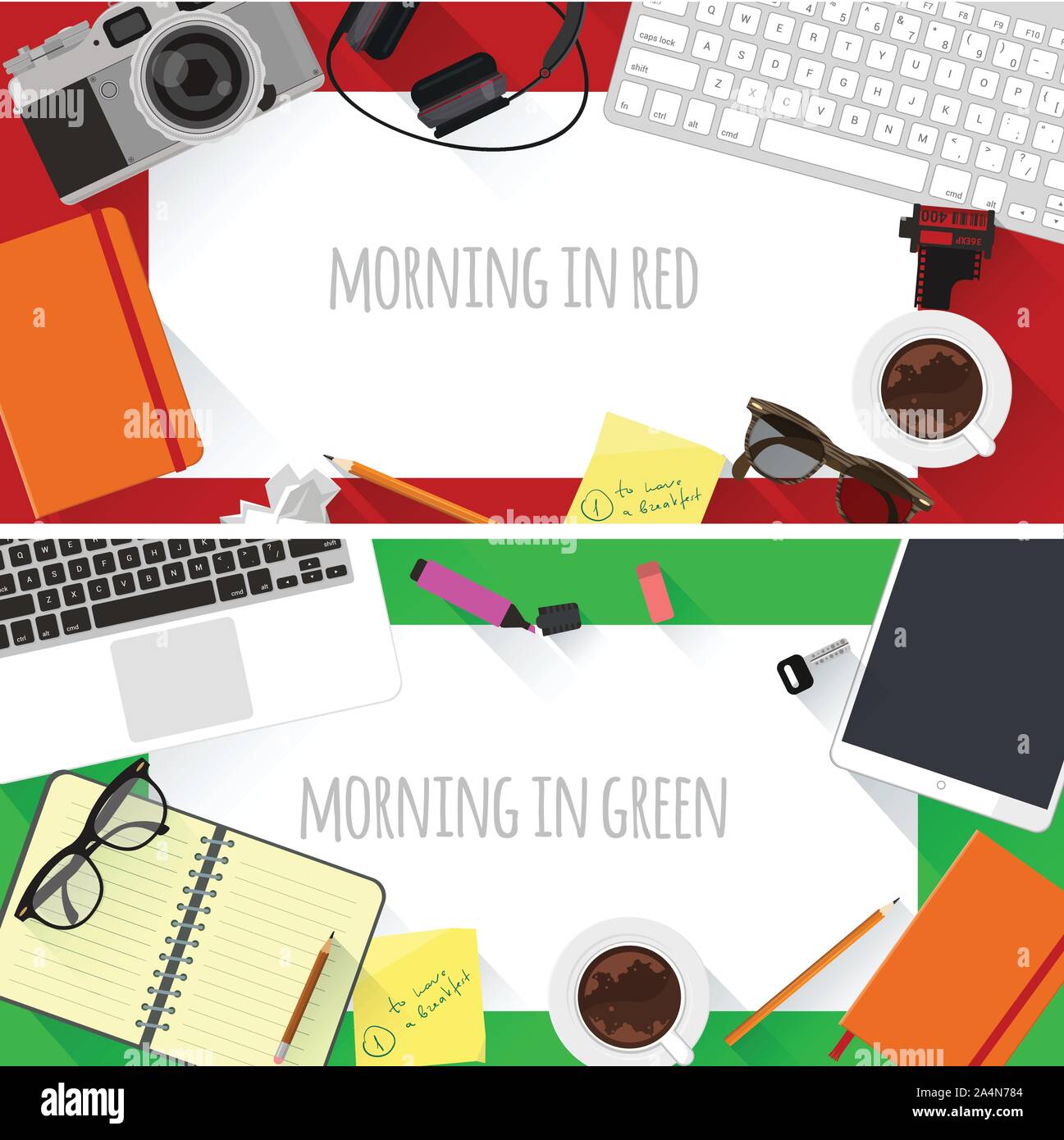 Flat design creative workplace Stock Vector Image & Art - Alamy