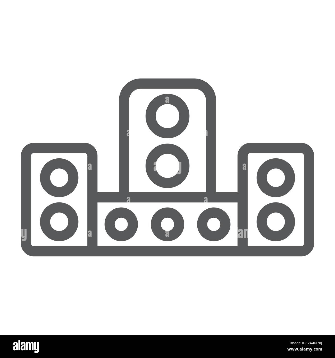 Audio system line icon, technology and device, sound system sign ...