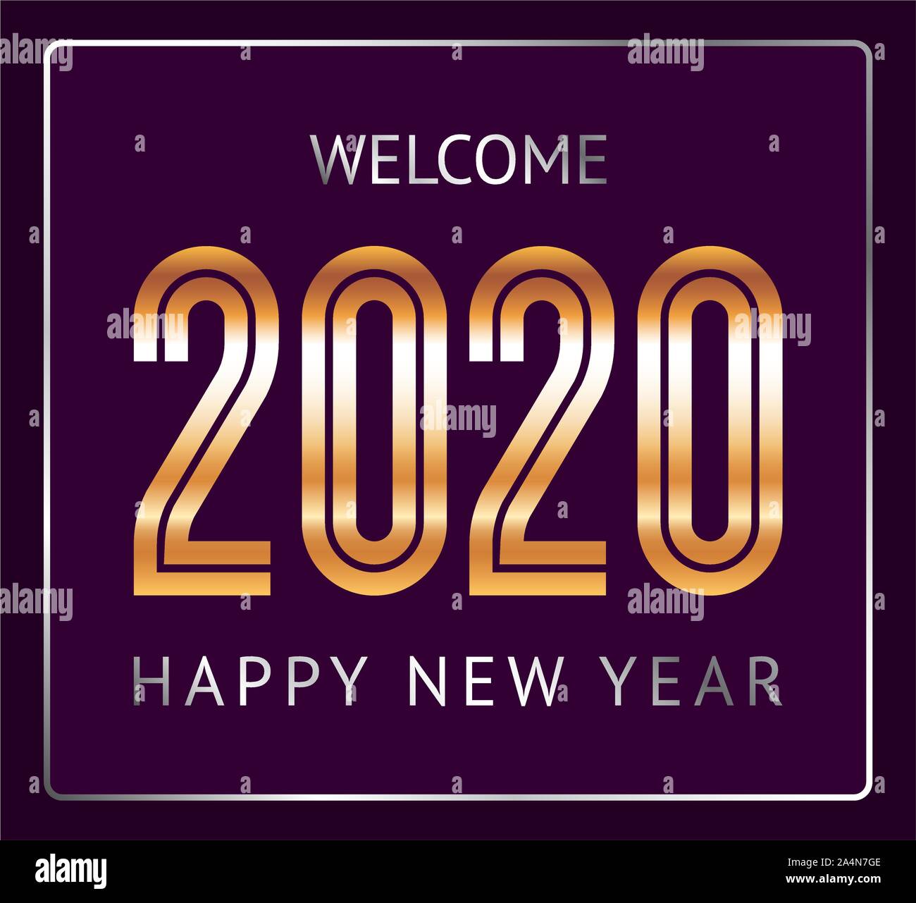 Happy New Year greeting card design 2020 Stock Vector Image & Art - Alamy