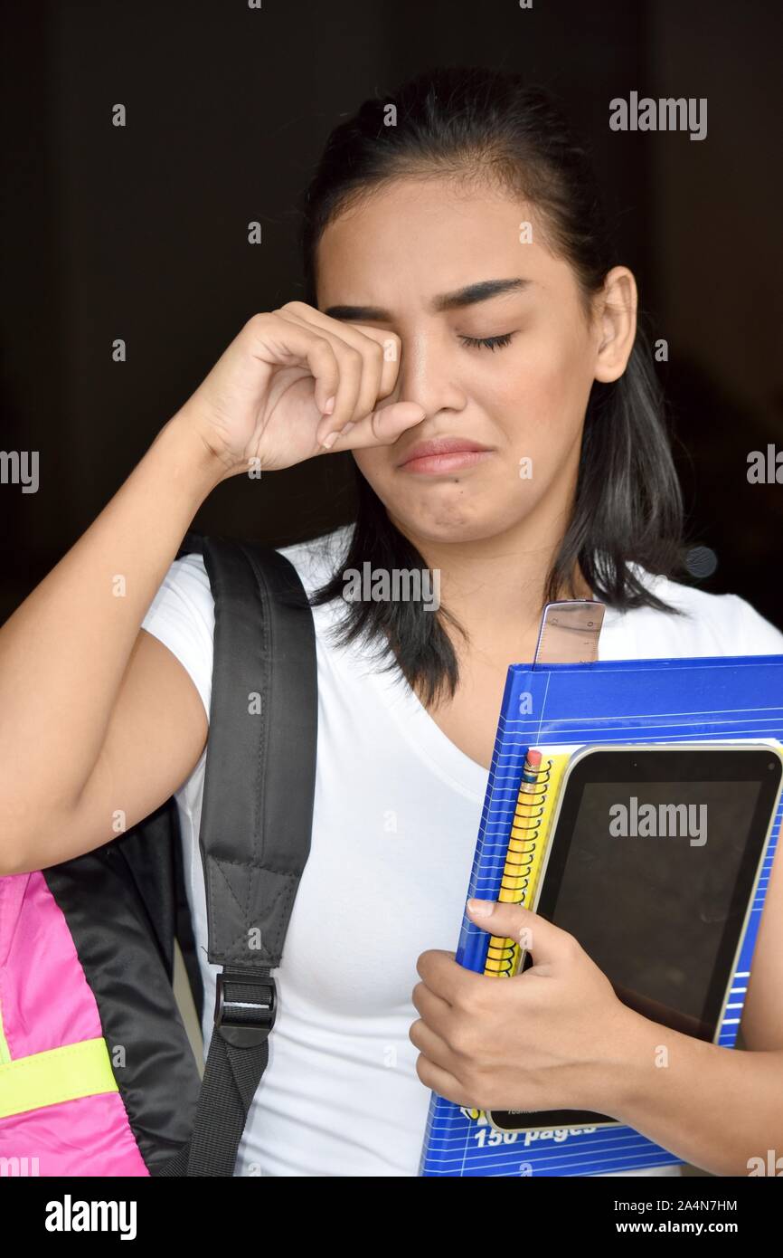Tearful Female Student Stock Photo - Alamy