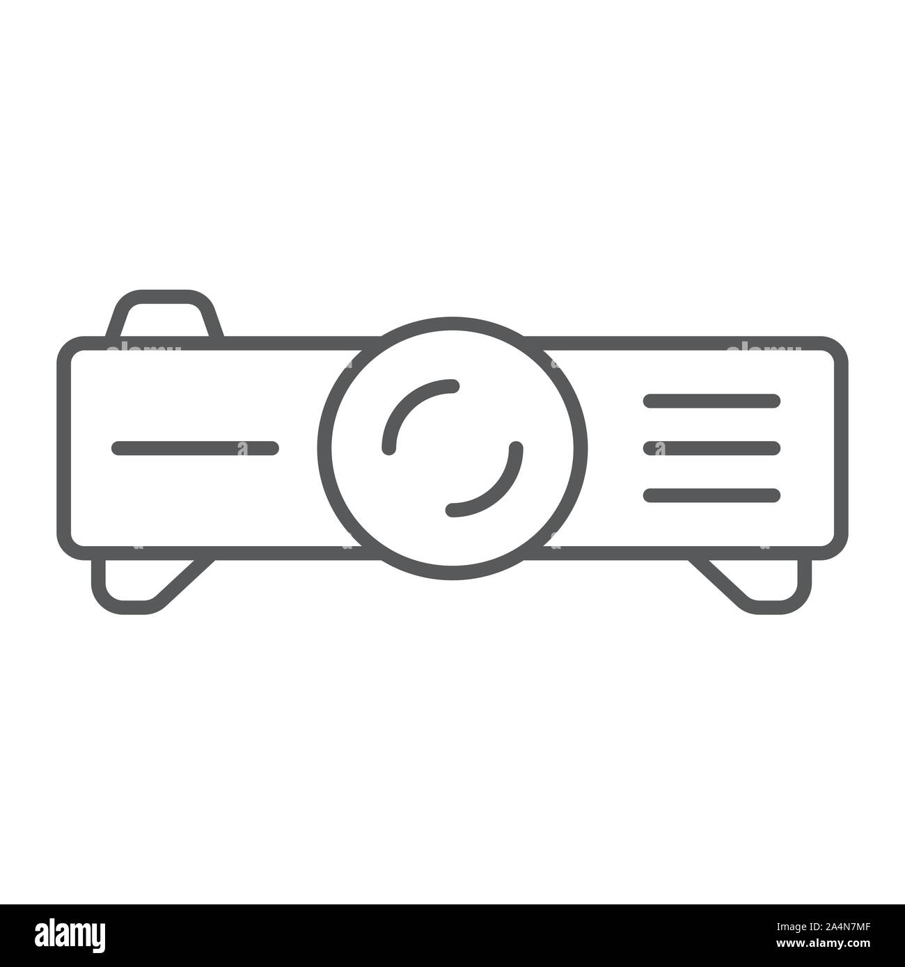 Projector thin line icon, technology and equipment, projection sign ...