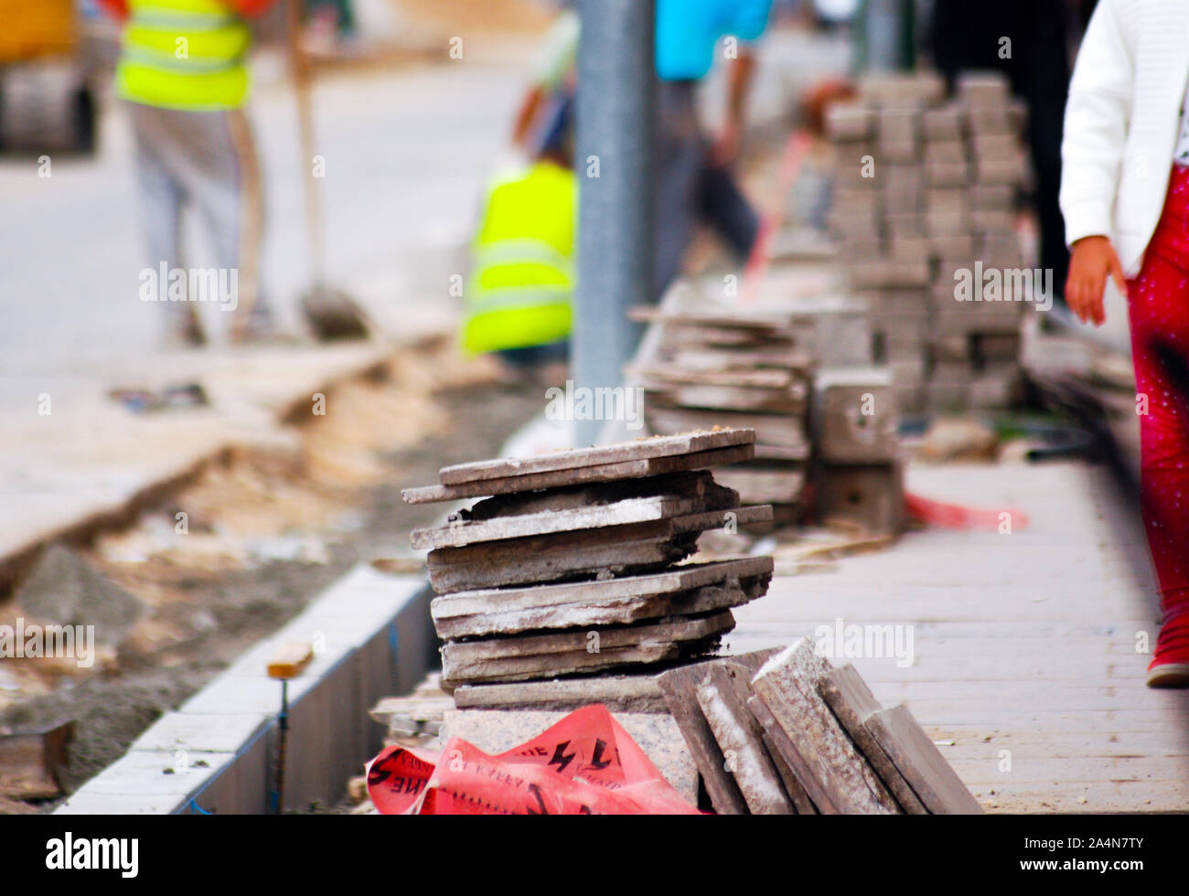 municipal work, reconstruction of a street road, image Stock Photo - Alamy