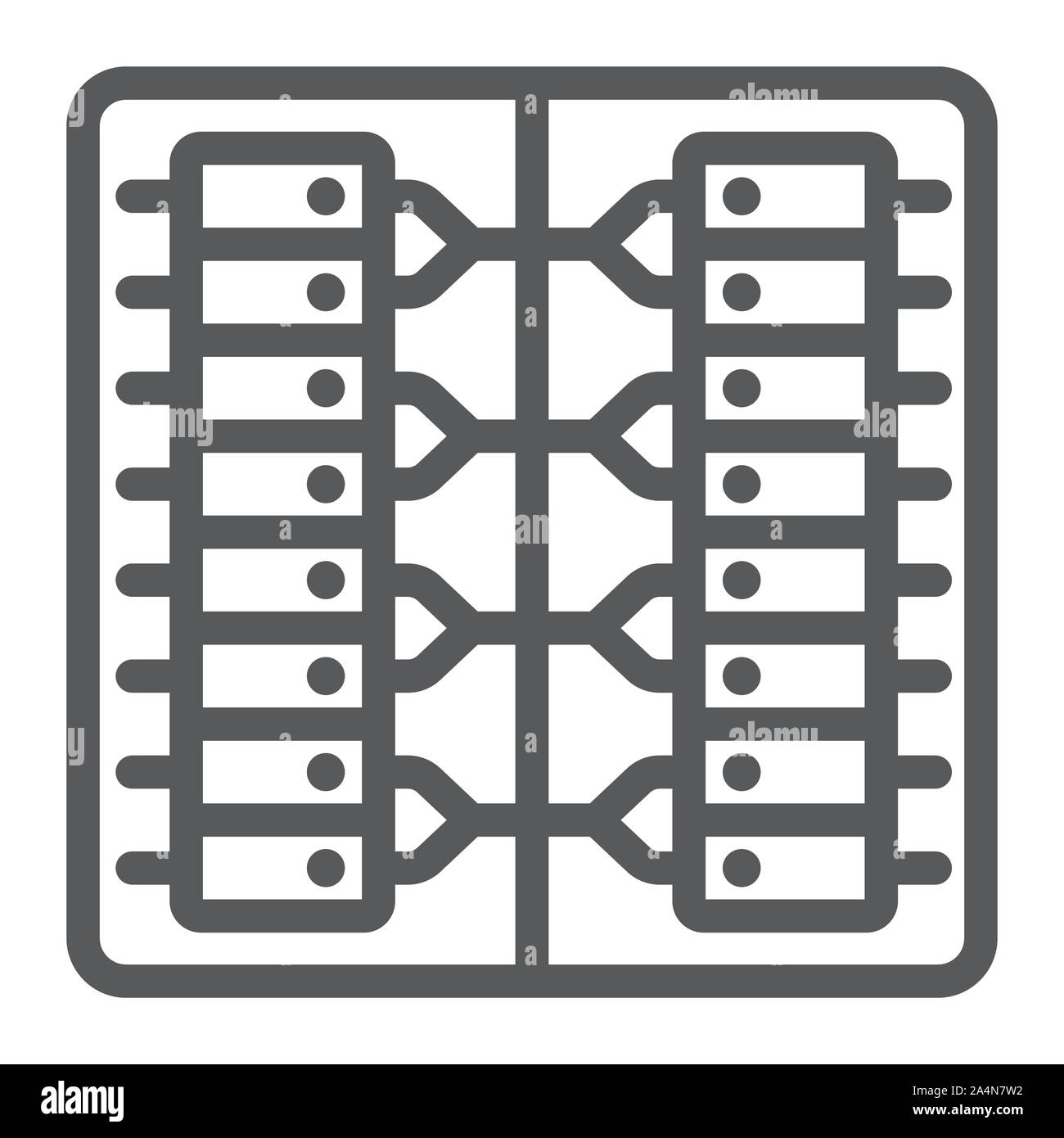 Server line icon, technology and system, data center sign, vector ...