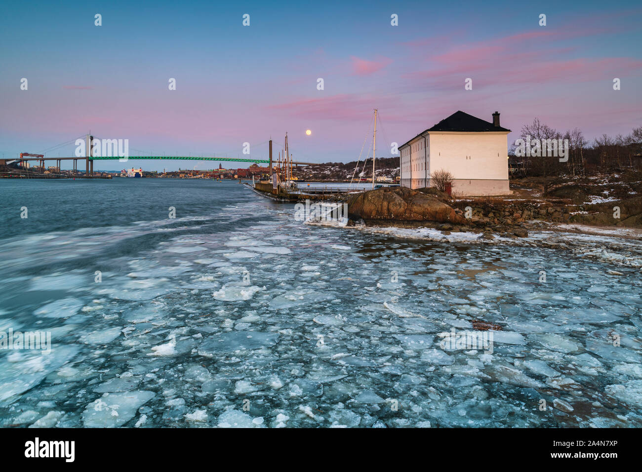 Ice covering coast Stock Photo - Alamy