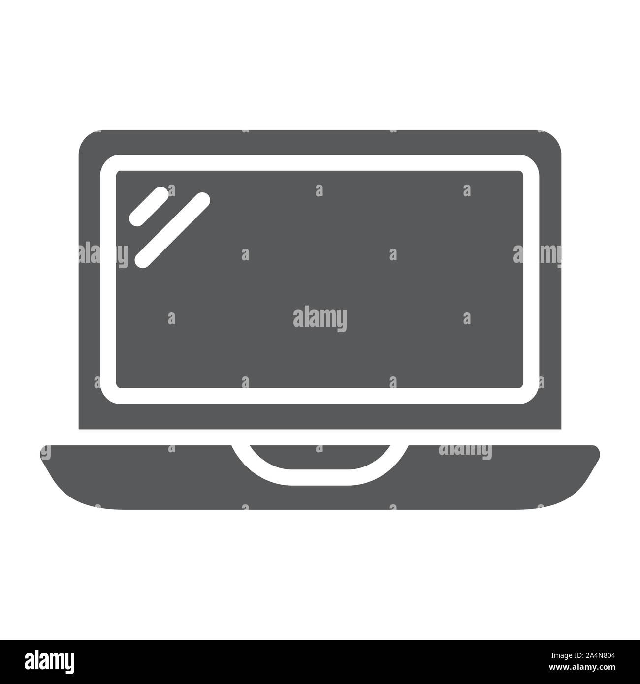 Laptop glyph icon, technology and computer, notebook sign, vector ...