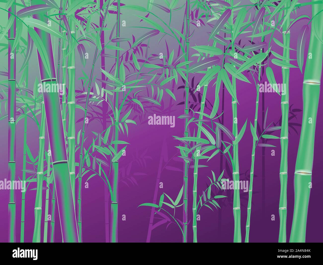 Illustration of bamboo trees, asian forest landscape background Stock ...