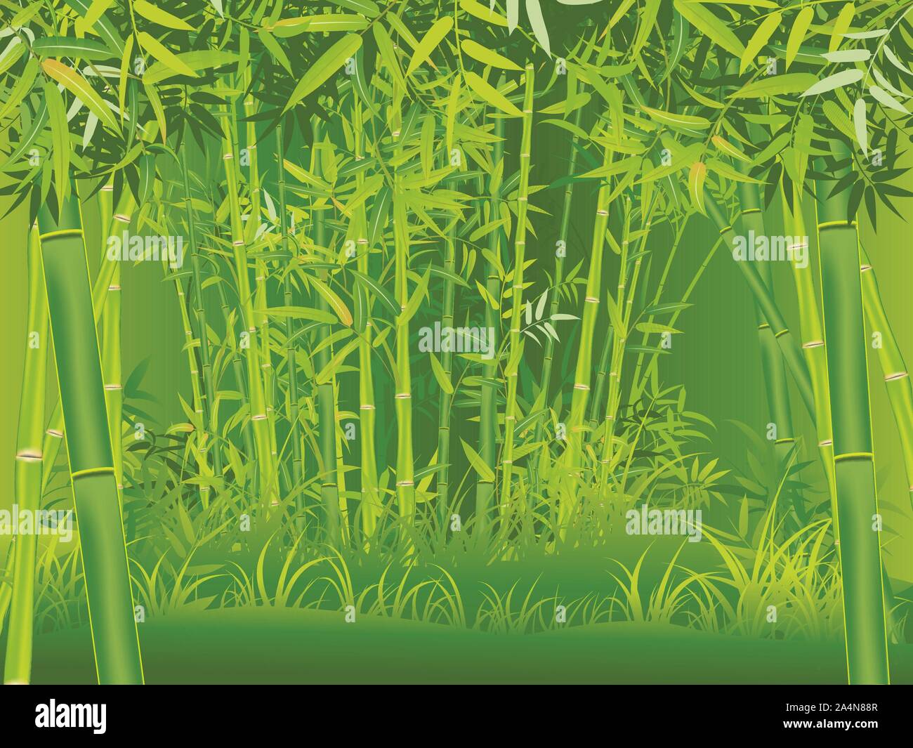 Illustration of bamboo trees, asian forest landscape background Stock ...