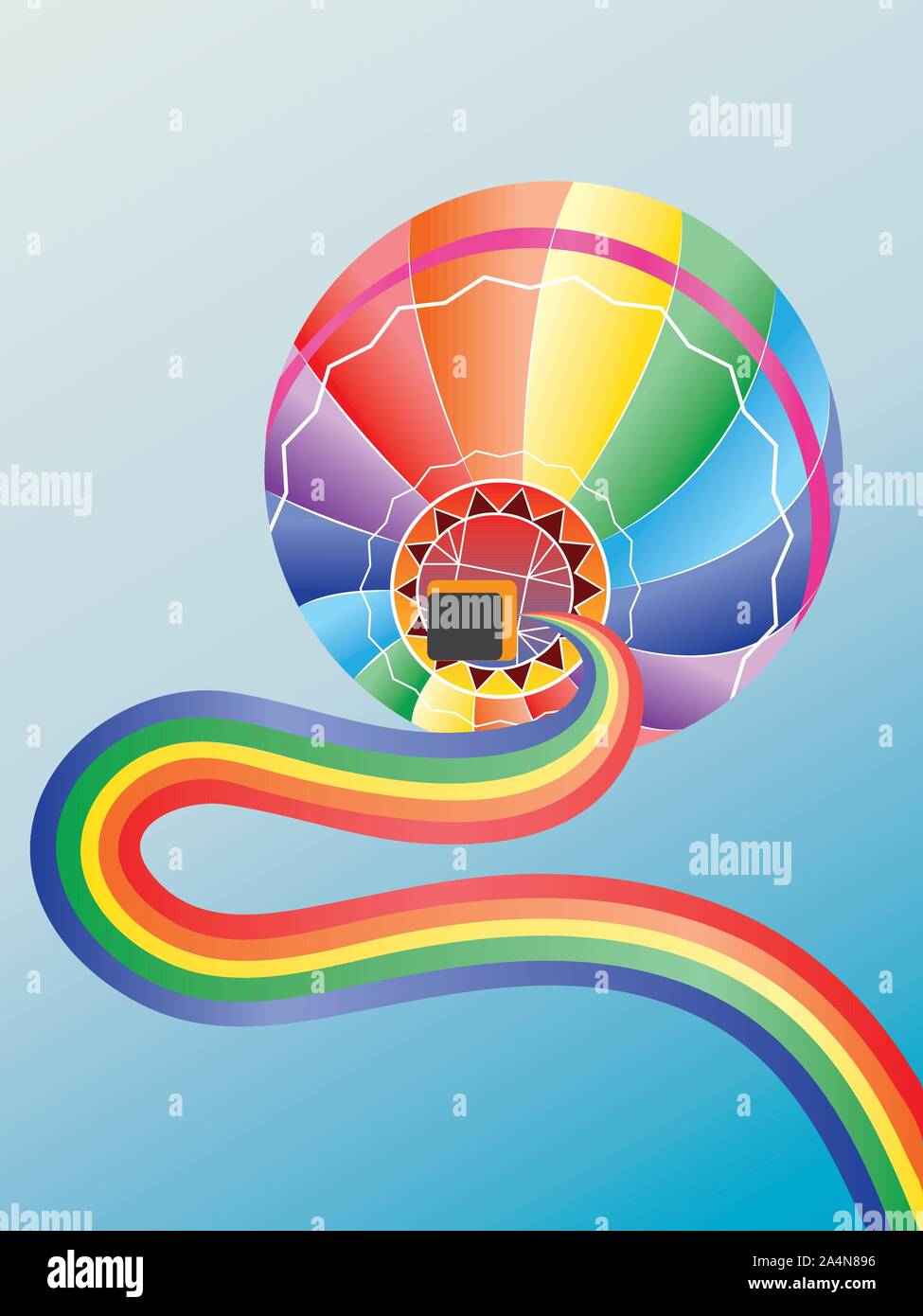 Rainbow colored hot air balloon Stock Vector Images - Alamy