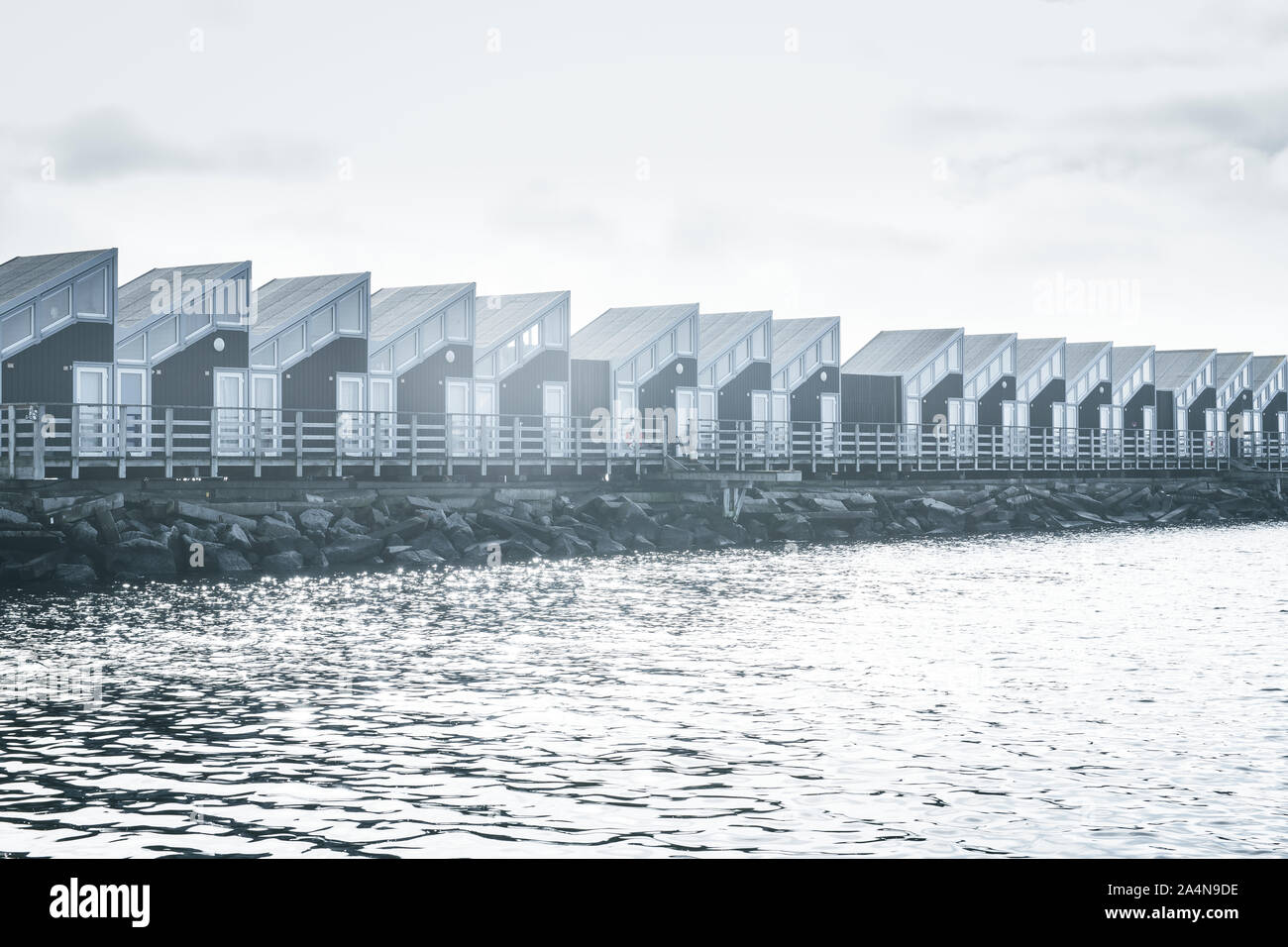Modern houses on groyne Stock Photo - Alamy