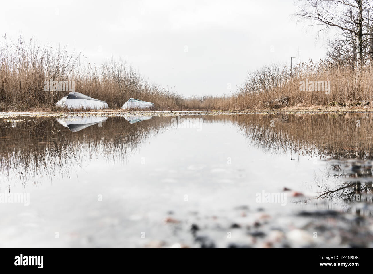 Reflection in puddle Stock Photo - Alamy