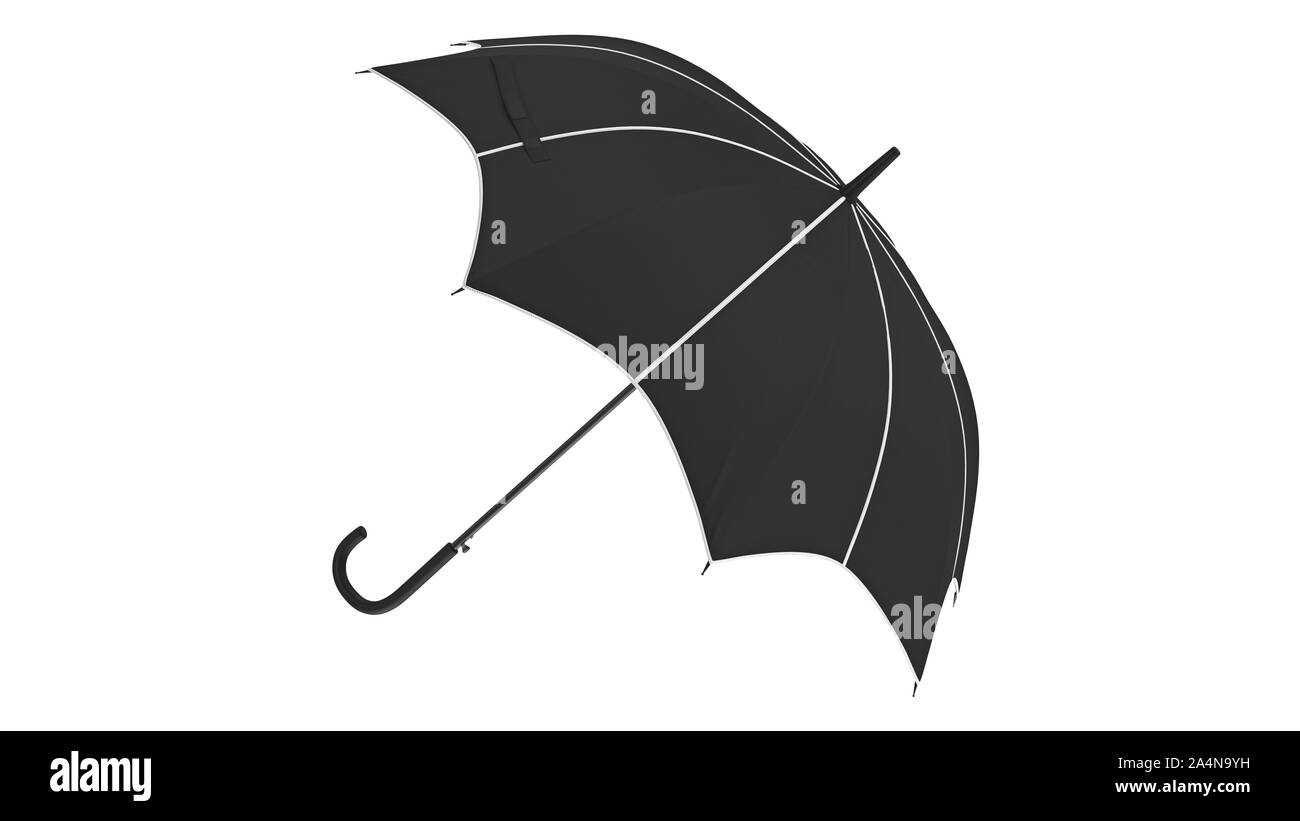 Umbrella parasol classic open with white inserts. 3D rendering Stock ...