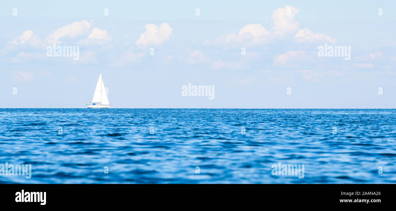 Sailing boat at sea Stock Photo - Alamy